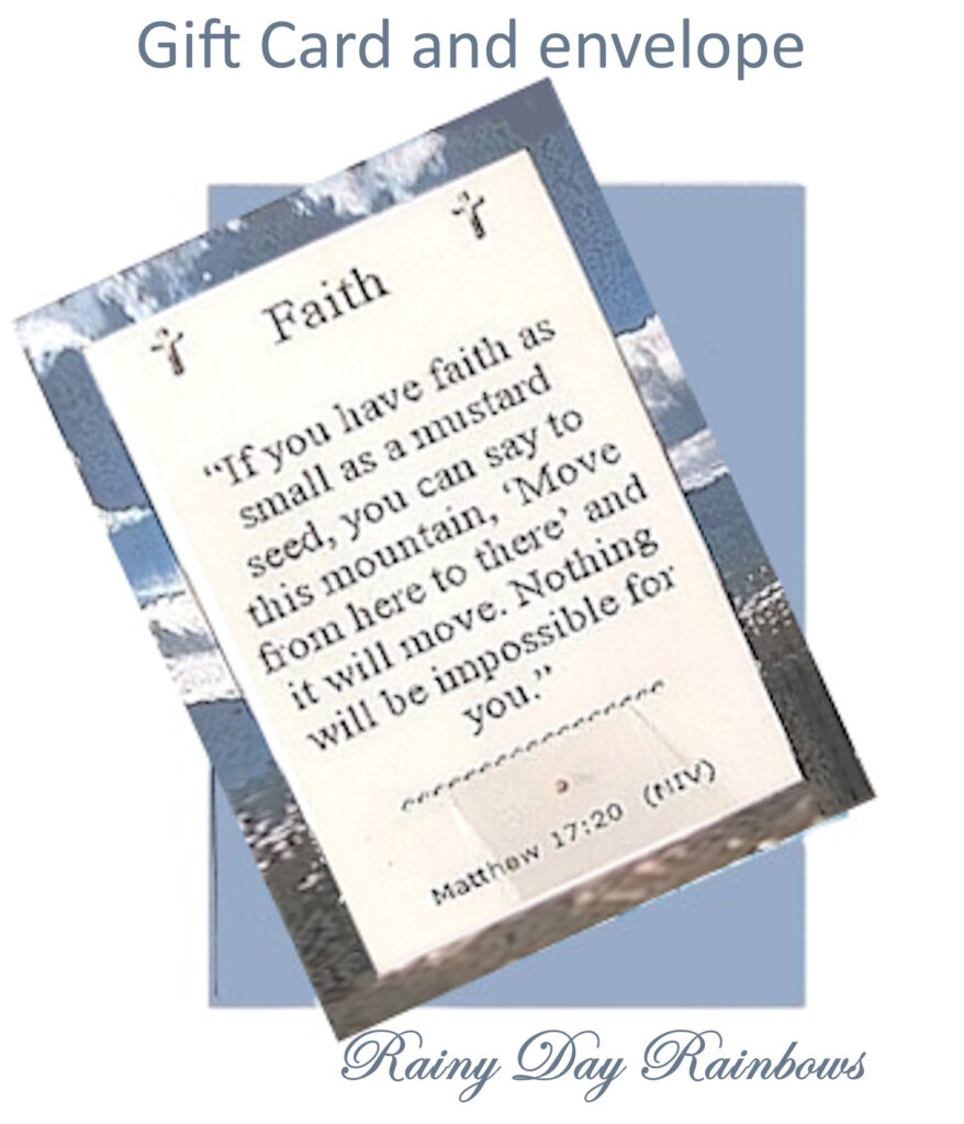 50 Christian Mustard Seed Faith Cards, Handmade, Mountain Moving Blue ...